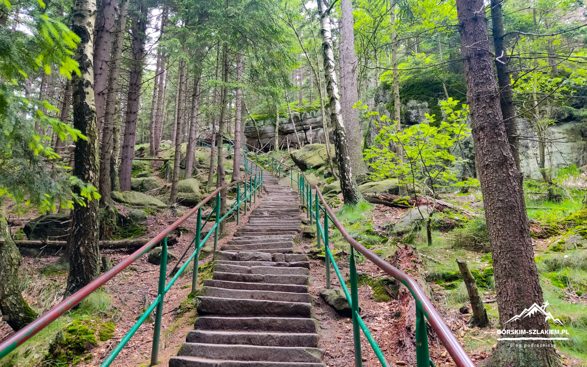 Szczeliniec Wielki - najłatwiejszy szlak z Karłowa, trasa turystyczna